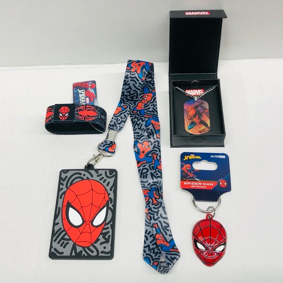 Marvel | Accessories | Spiderman Necklace Lanyard Wristband Keychain ...